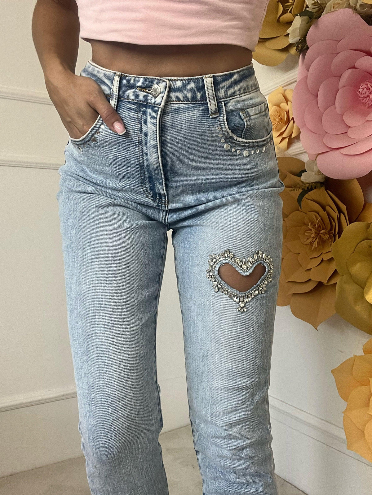 Teksas pantalone Luna - Ženske farmerice dubok struk bez elastina ...