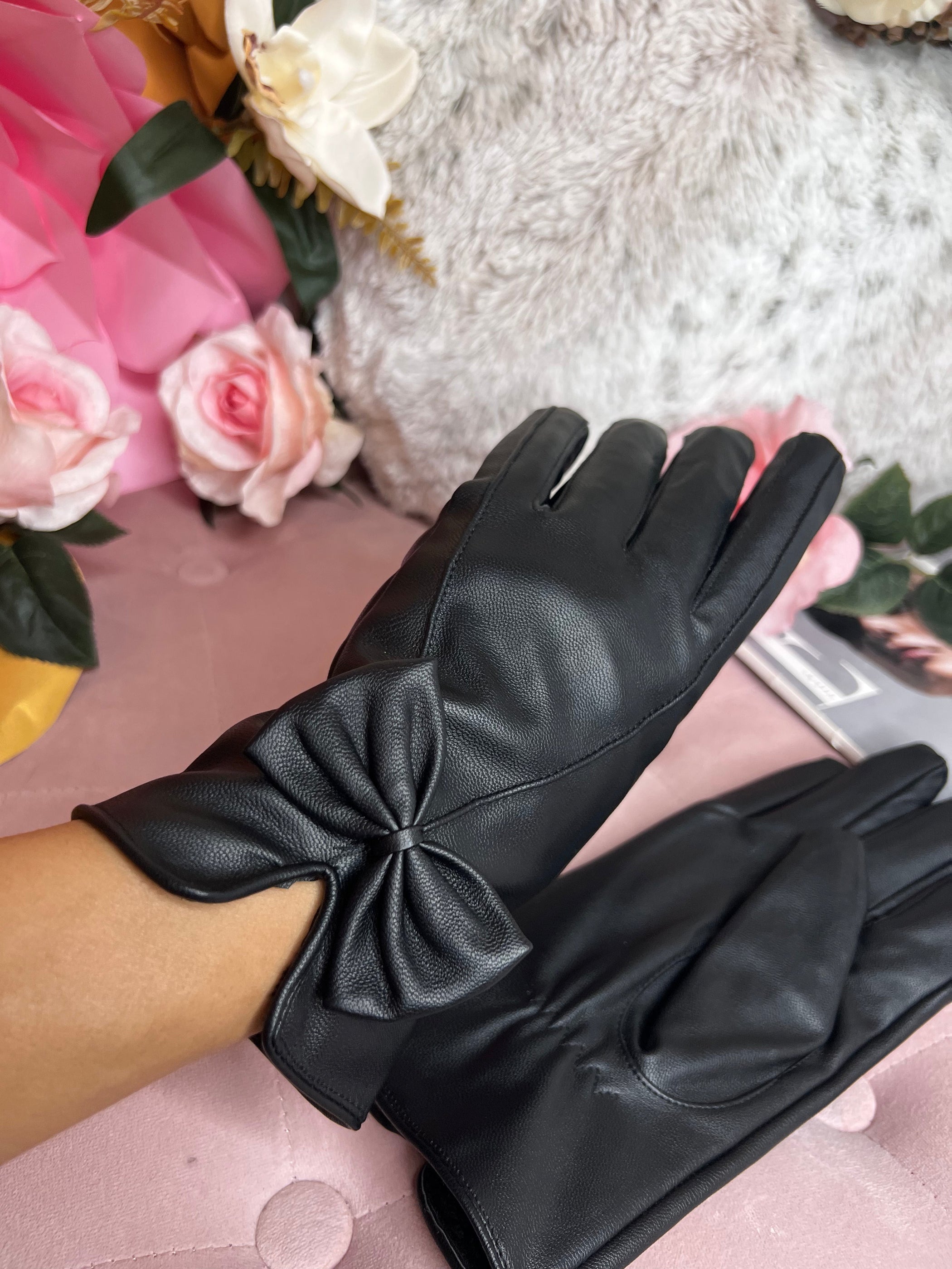 Ženske rukavice Fashion Leather | Rukavice sa mašnom | Contessa Moda