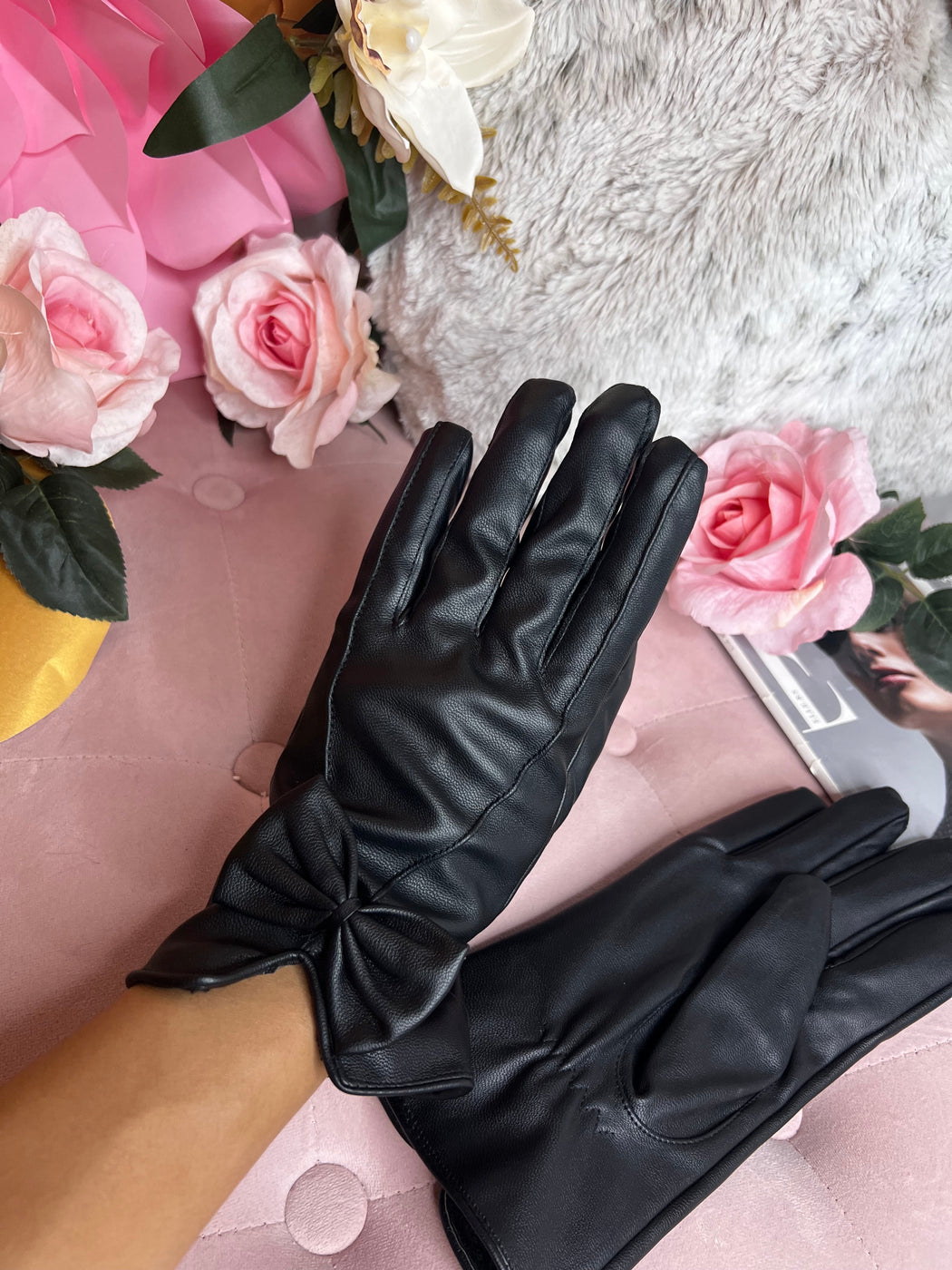 Ženske rukavice Fashion Leather | Rukavice sa mašnom | Contessa Moda